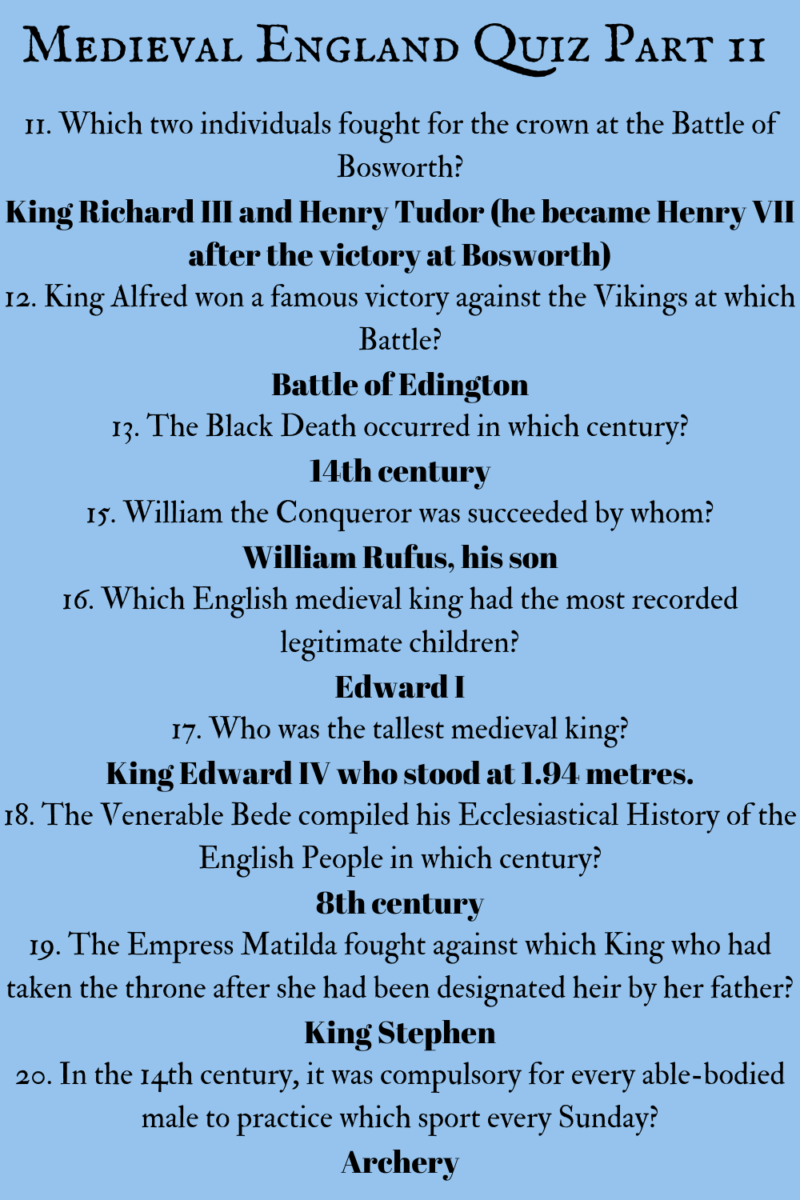 Medieval England Quiz - MancHistorian